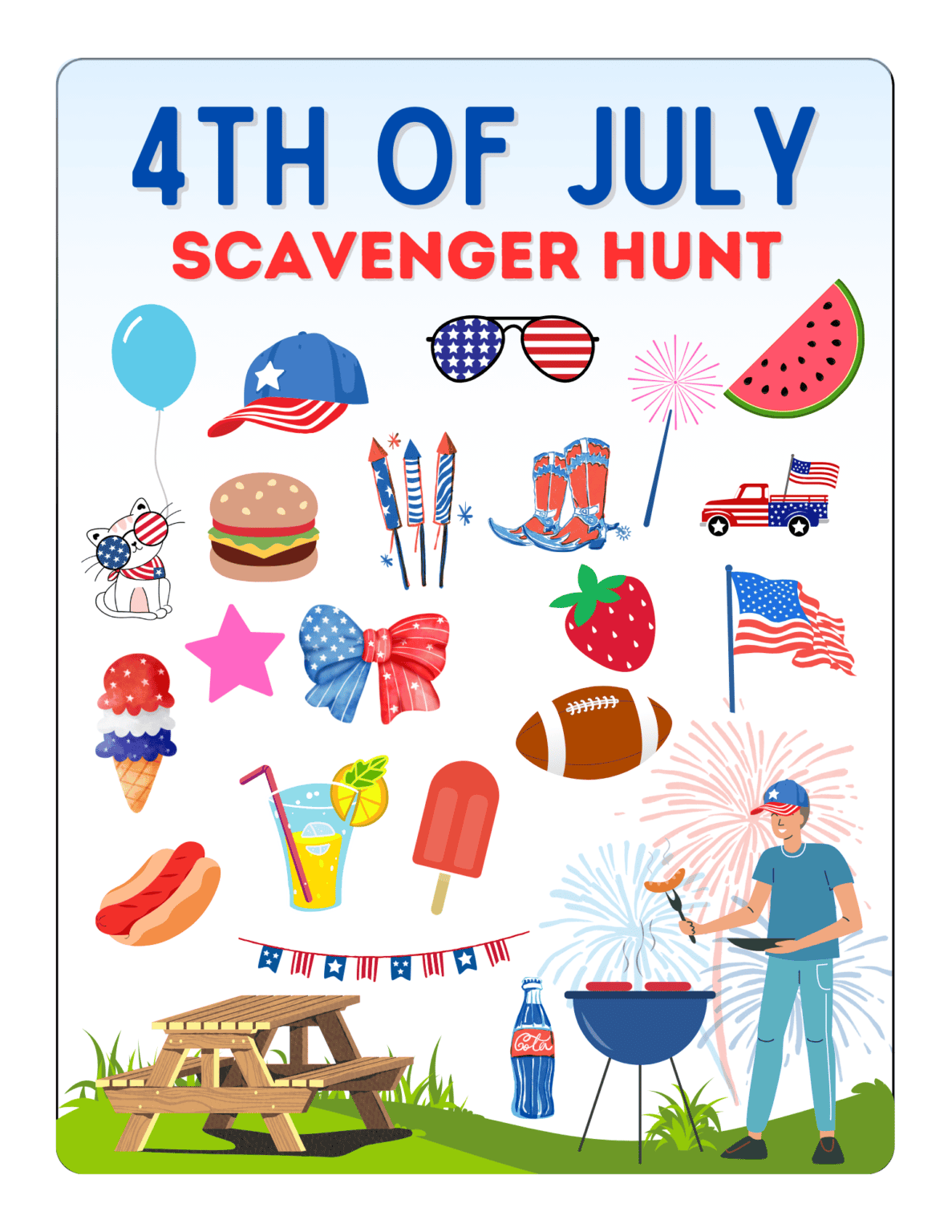 4th of July Scavenger Hunt (FREE PRINTABLE GAME)